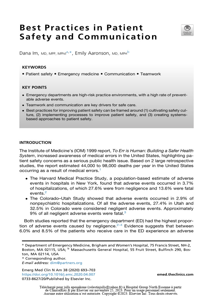 Patient Safety and Communication | PDF | Patient Safety | Evidence Based Medicine