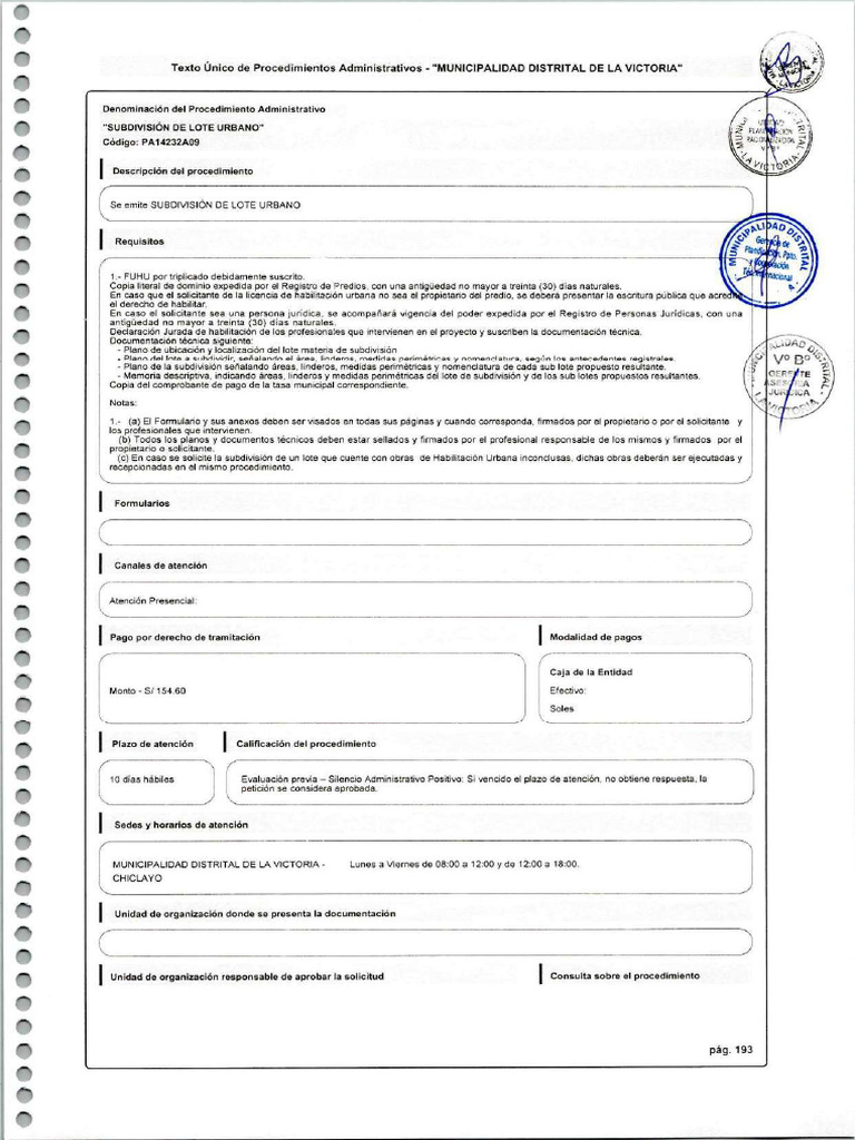 Requisitos Subdivision | PDF