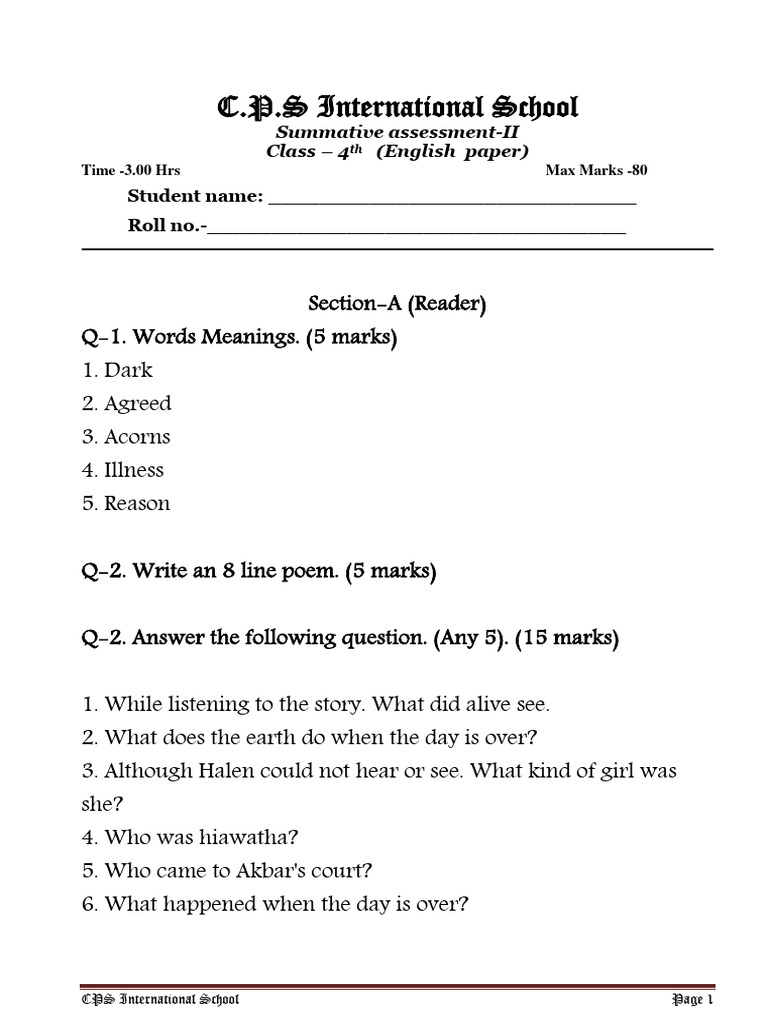 English Class 4th | PDF | Language Families | Language Mechanics