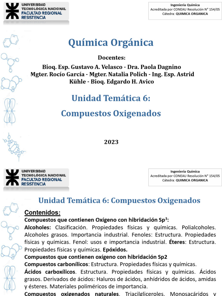 Unidad Temática 6 - Compuestos Oxigenados (1ra Clase) | PDF | Ácido ...