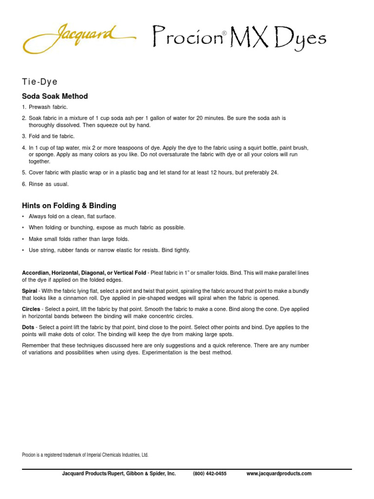 PMX Tie Dye Instructions2 | PDF | Home & Garden