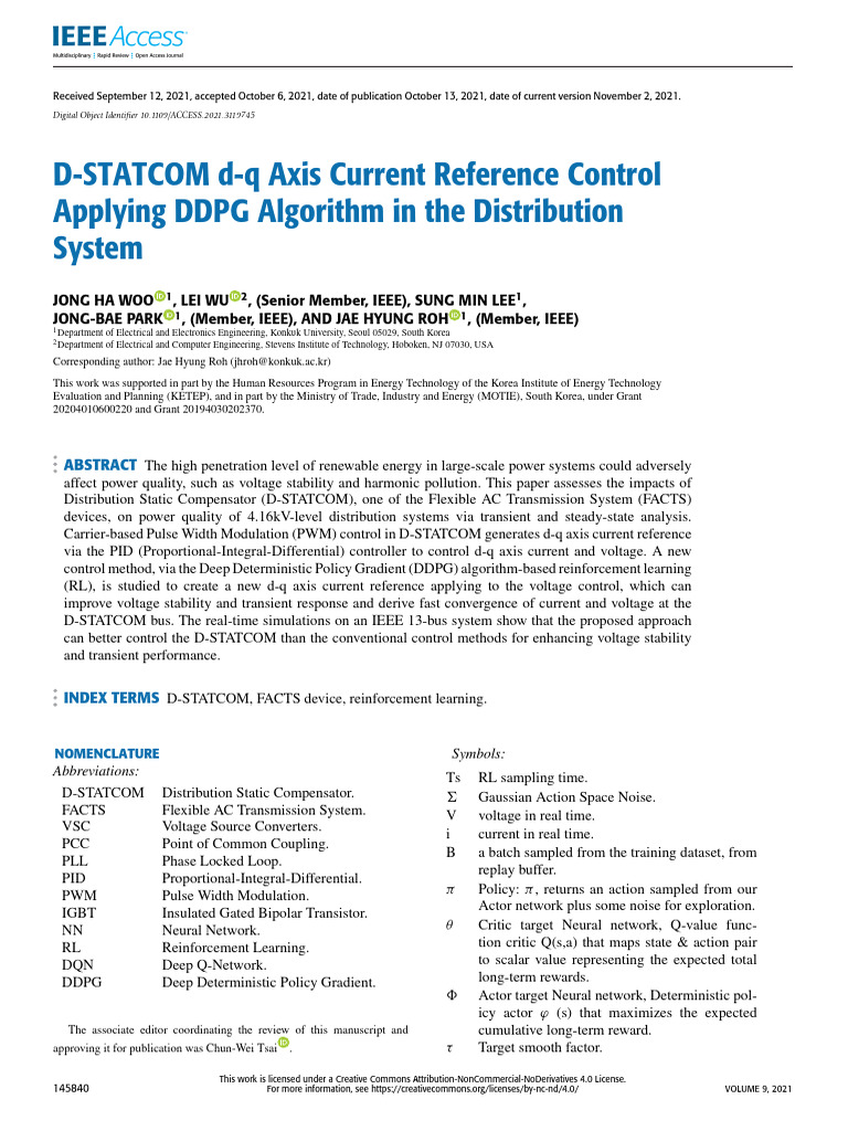 D Statcom | PDF | Power Inverter | Control Theory