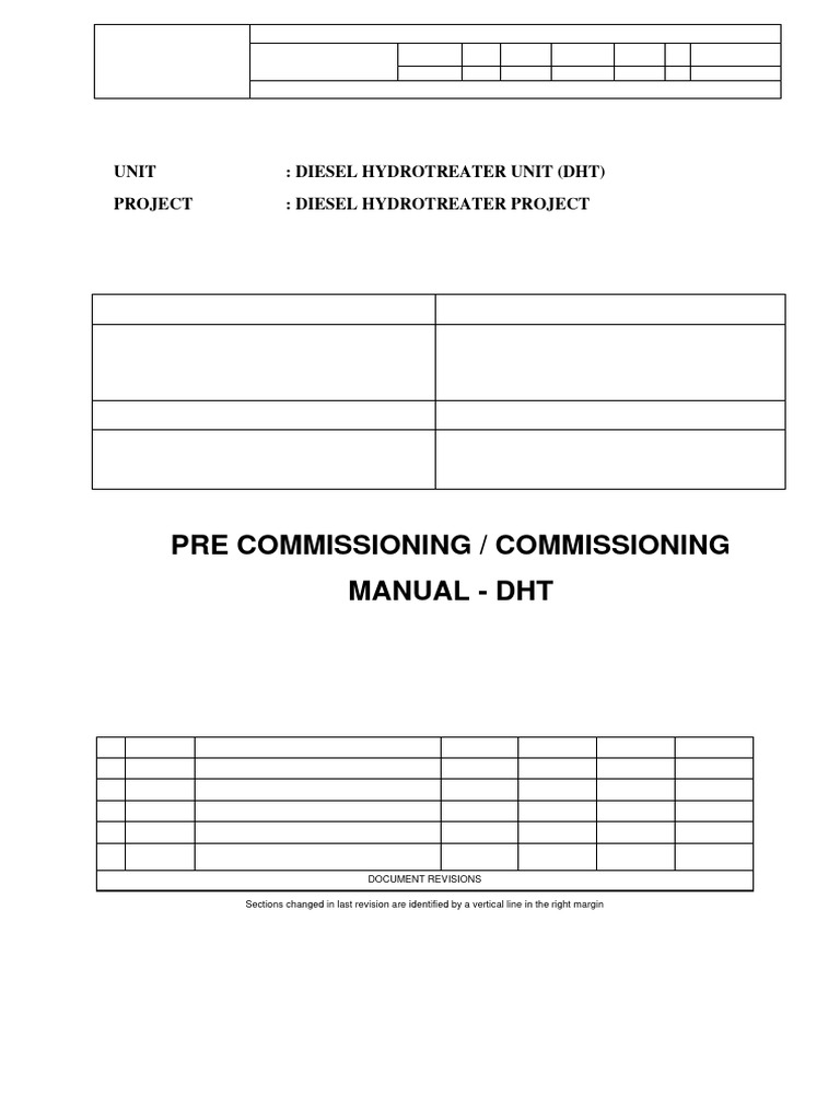 Precommissioning Manual DHDT Rev 0 | PDF | Pump | Valve