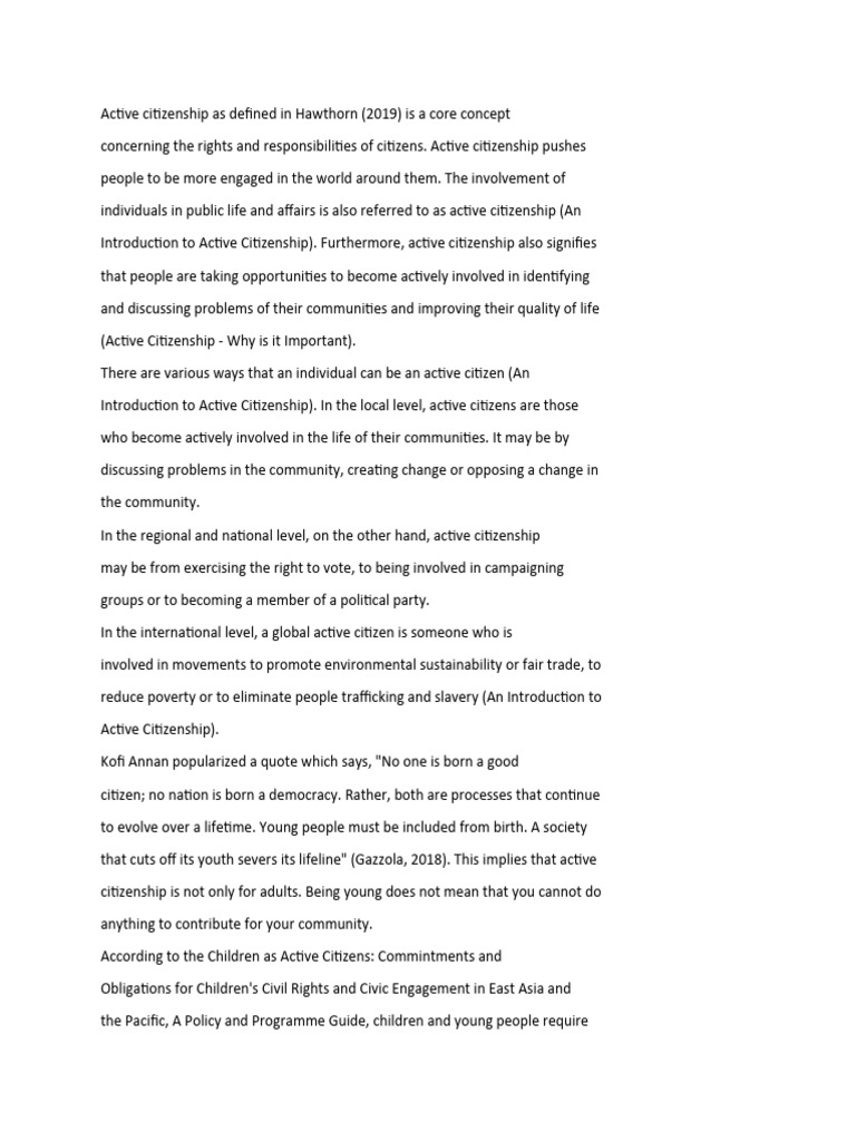 Active Citizenship | PDF | Citizenship | Democracy