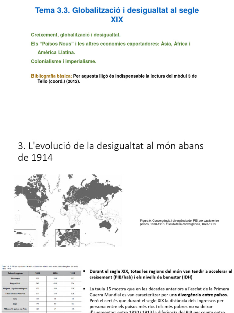 Tema 3 - 3 Desigualtat Global XIX | PDF