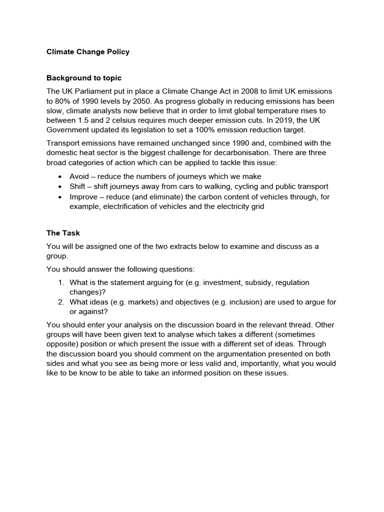 UK Transport Decarbonisation Strategies | PDF | Climate Change ...