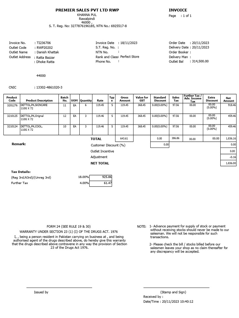 Danish Khattak 110g Soap | PDF | Invoice | Taxes