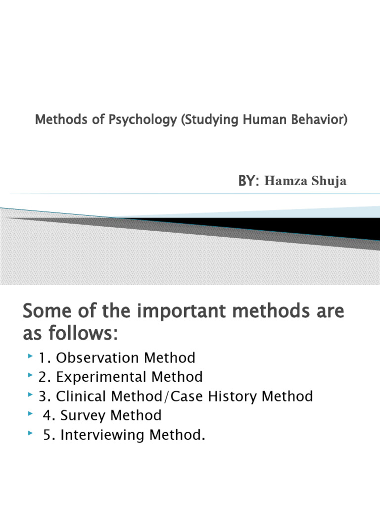Lec 2-Methods of Psychology | PDF | Experiment | Interview
