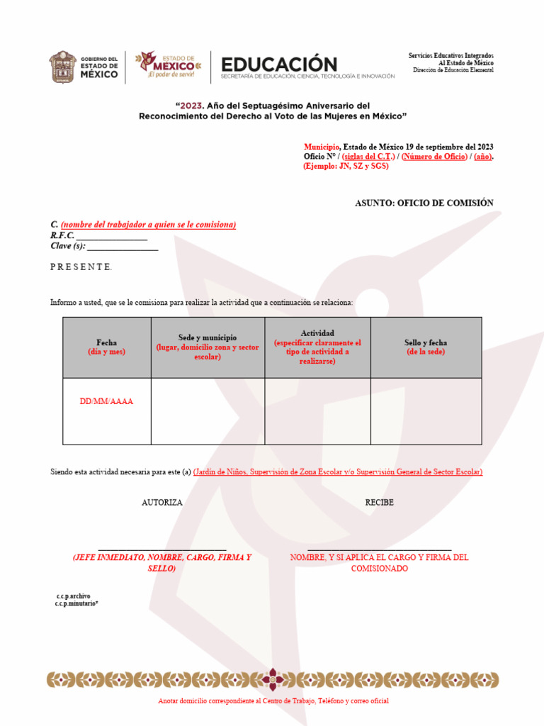 Oficio de Comisión | PDF
