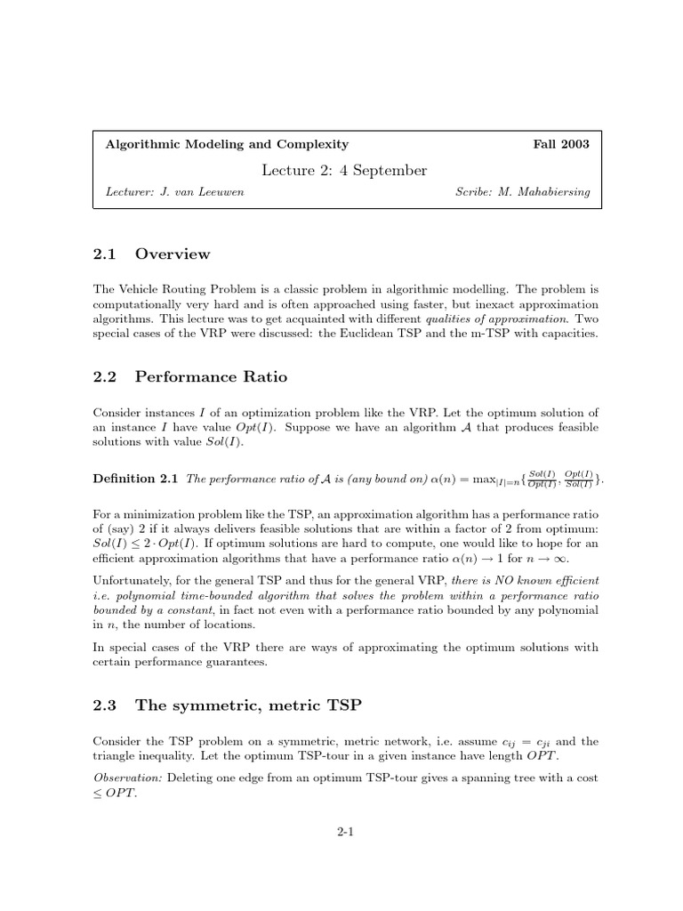 Approx Lecture03-2 MTSP | PDF | Mathematical Concepts | Computer Programming
