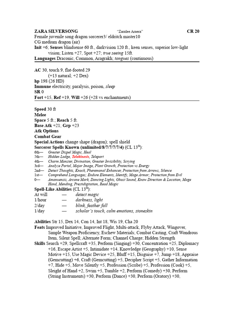 Zara Silversong | PDF