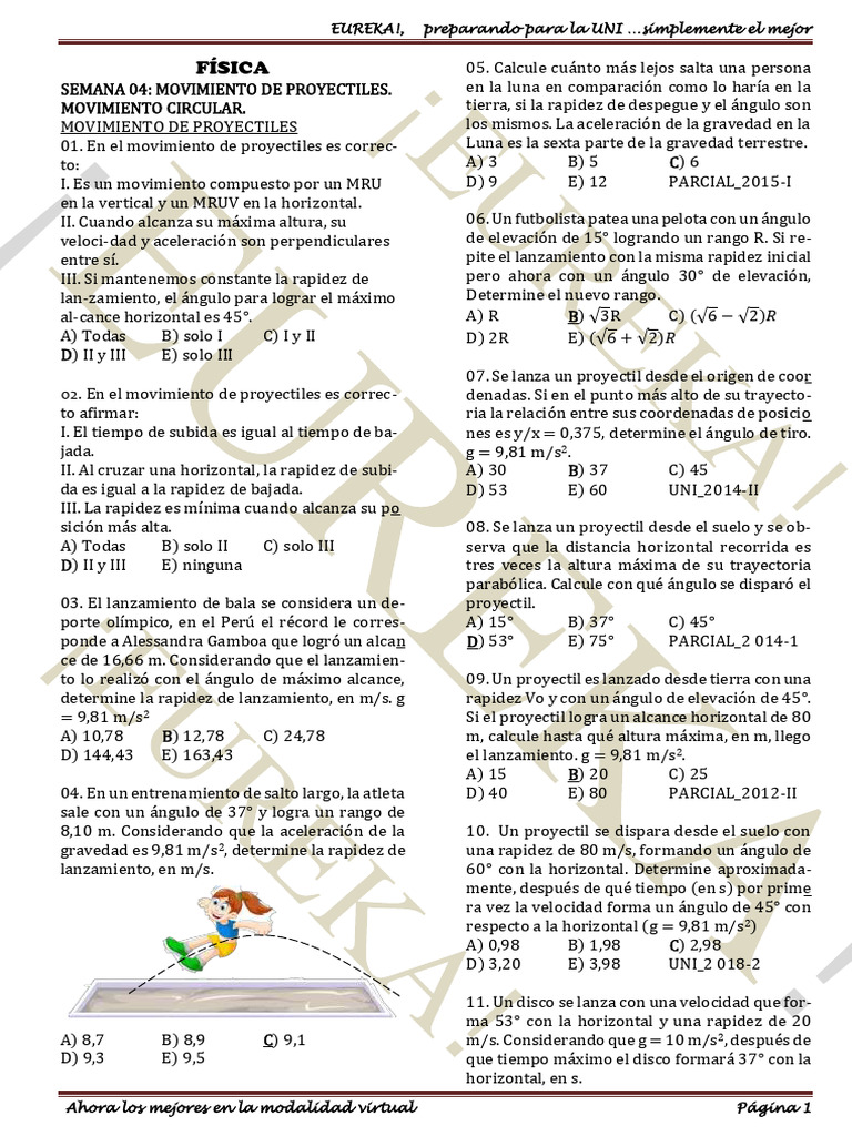 Fisica - 04 - Movimiento de Proyectiles - Movimiento Circular | PDF | Aceleración | Velocidad