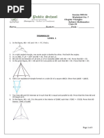Grade IX Math Worksheet: Triangles | PDF