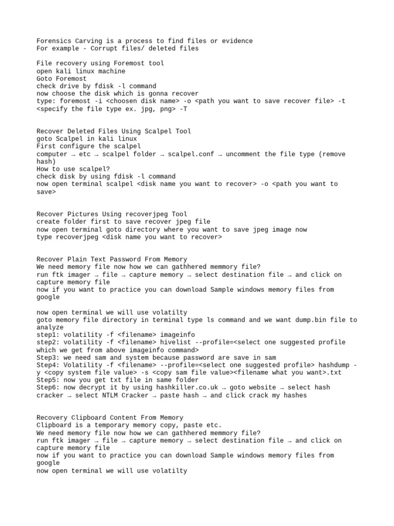 File Carving Artifacts Extraction and Deleted Data Recovery | PDF | Computer File | Computer ...