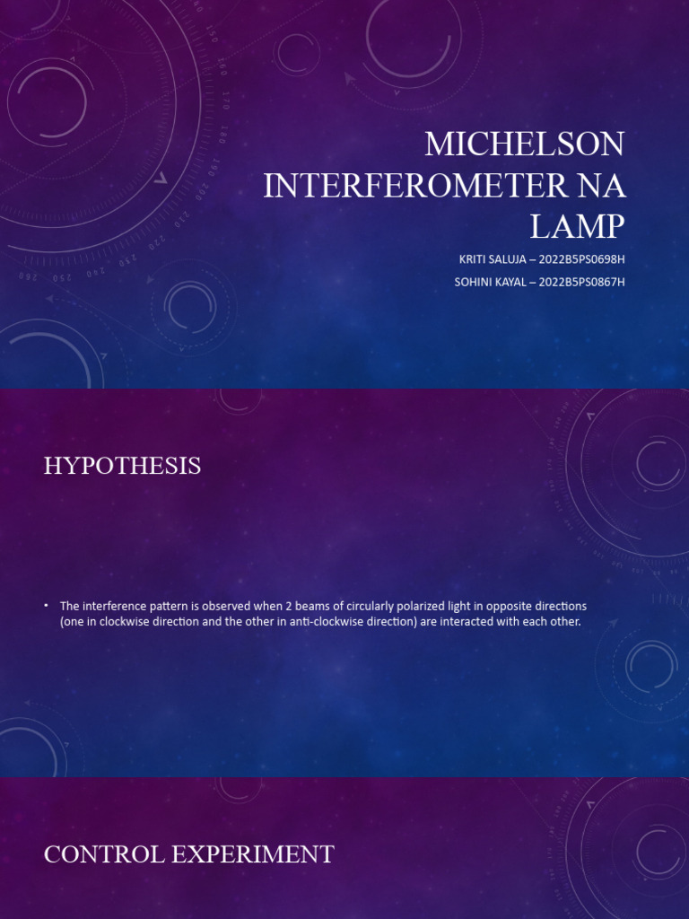 Michelson Interferometer Na Lamp-1 | PDF | Interferometry | Physical ...