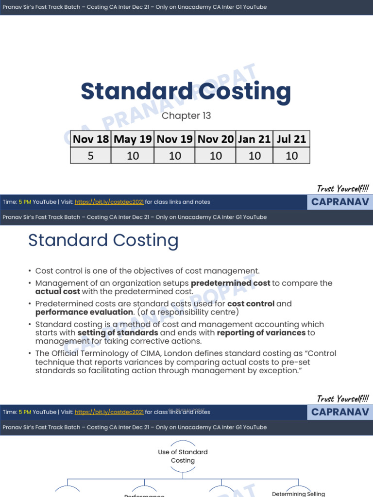 CHP 13 Standard Costing Notes | PDF | Cost Accounting | Variance
