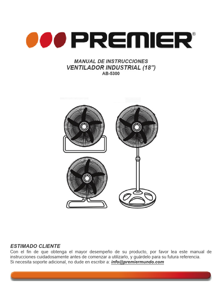 Manual de Instrucciones Ventilador Industrial (18) Ab-5300 | PDF ... Manual de Instrucciones Ventilador Industrial (18) Ab-5300 | PDF ...