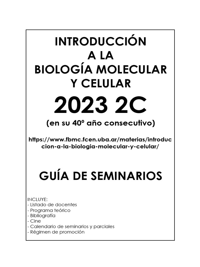 Guía Seminarios IBMC 2023 - 2C | Descargar gratis PDF | Adn | Reacción ...