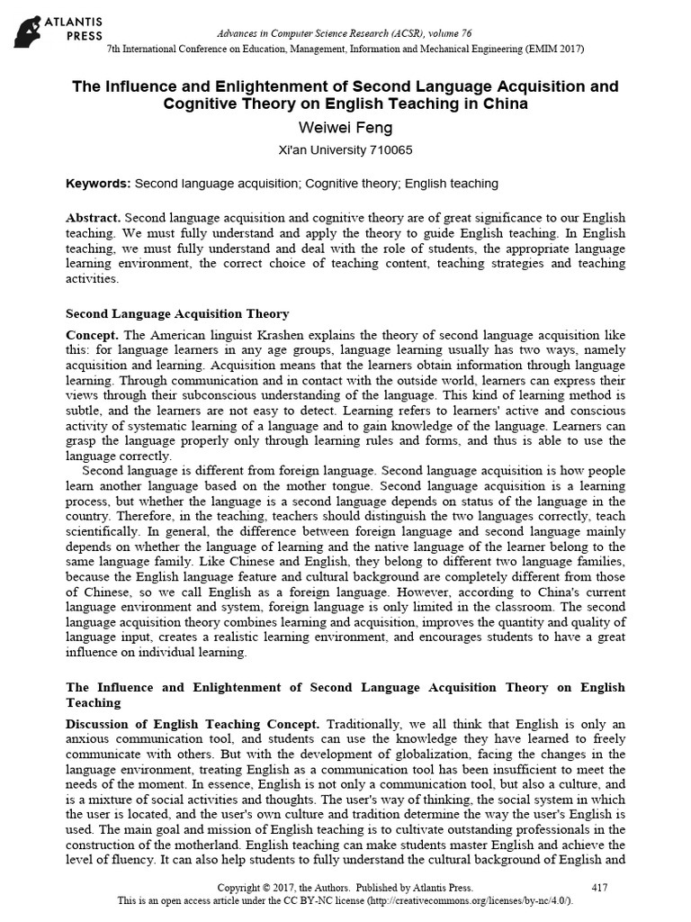 The Influence and Enlightenment of Second Language | PDF | Second ...