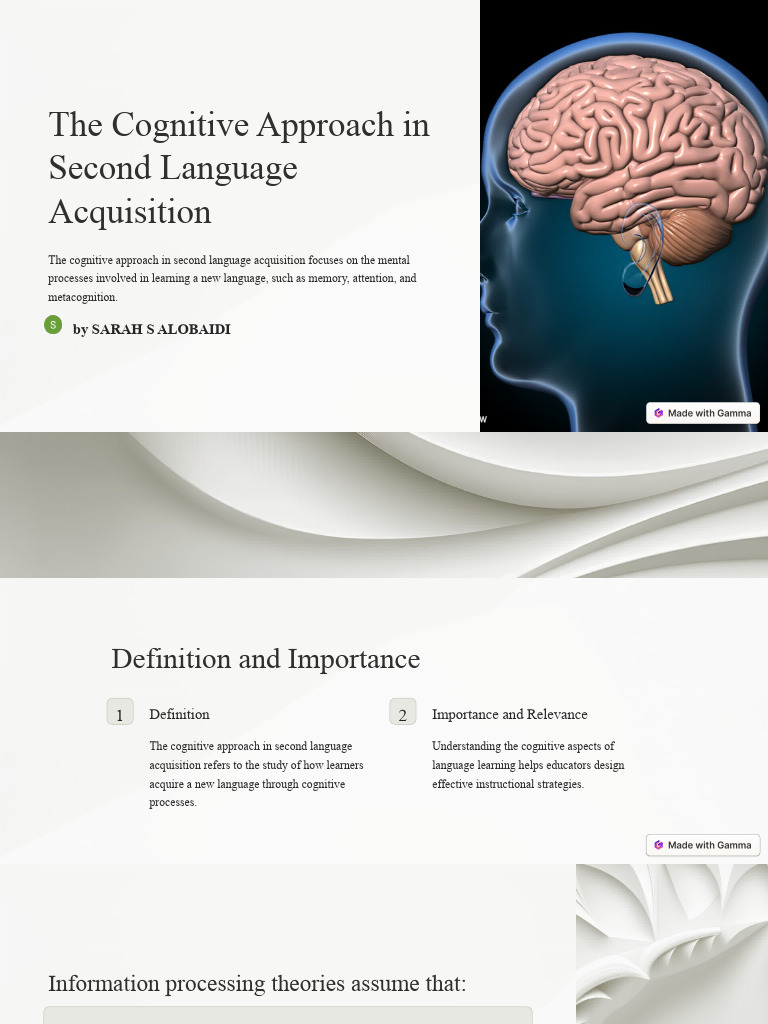 Cognitive Approach in Language Learning | PDF | Second Language ...