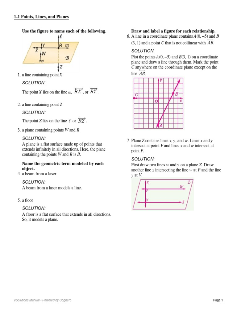 Geometry Basics: Points & Planes | PDF | Line (Geometry) | Perspective ...