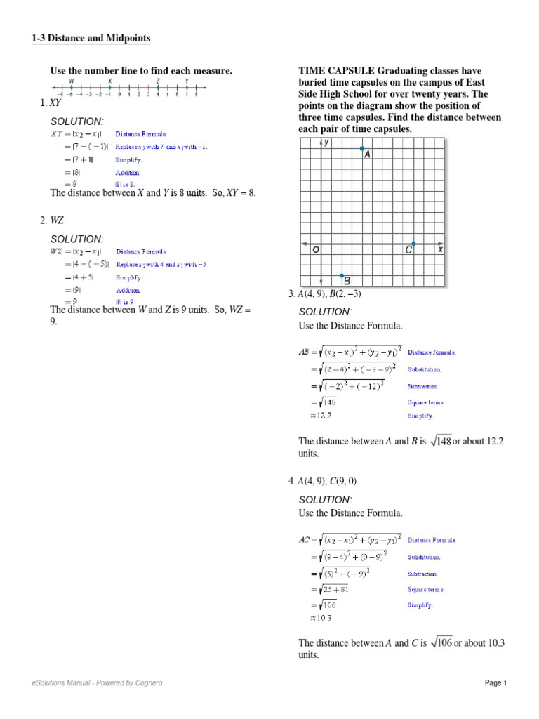 1-3 Distance and Midpoints | Download Free PDF | Mathematical Concepts | Euclid