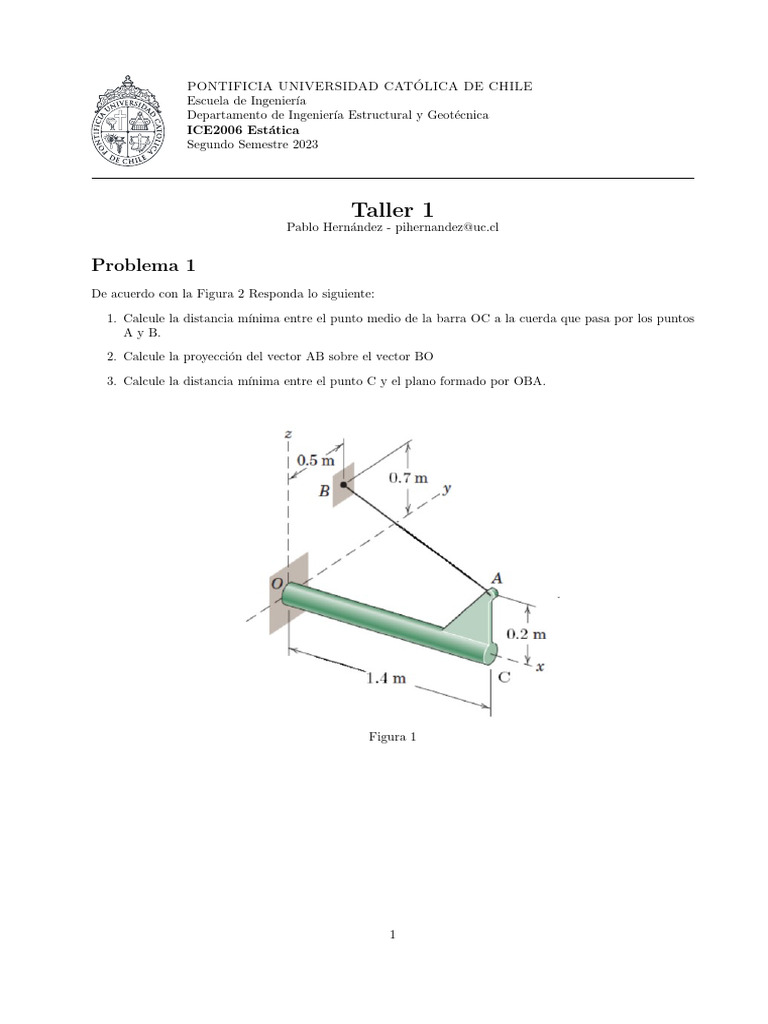 Estática Taller 1 V2 | PDF
