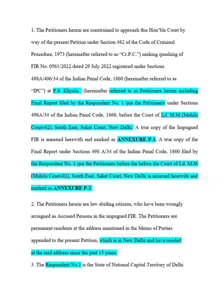 Draft 498A | PDF | Complaint | Common Law