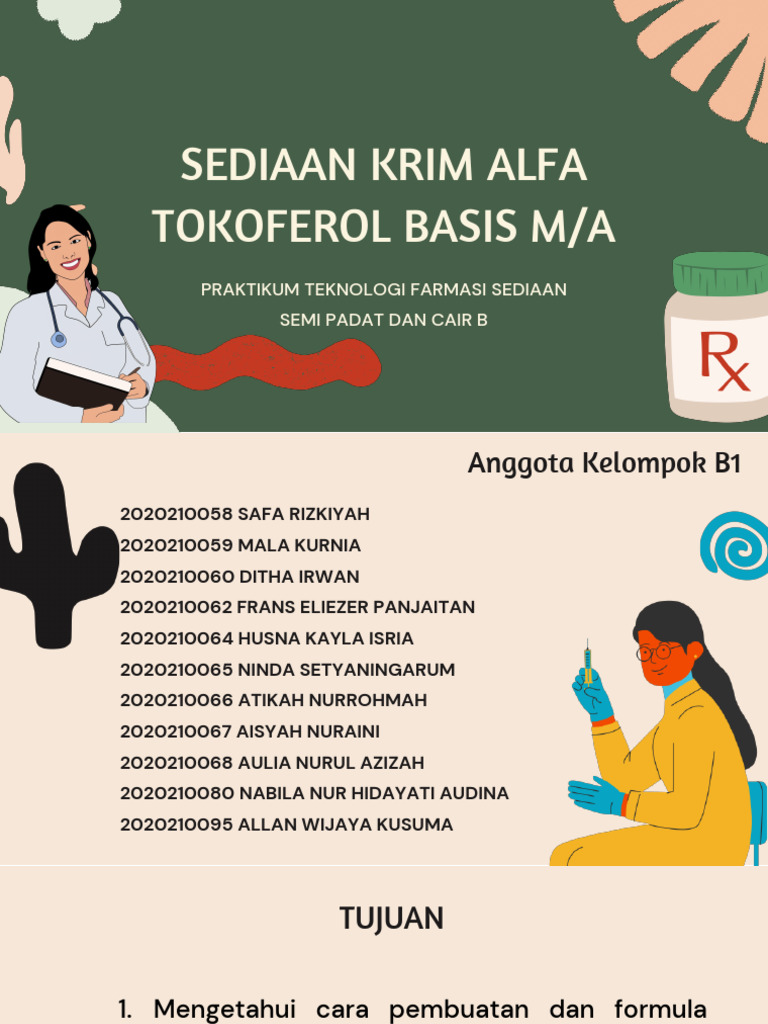 Krim Alfa Tokoferol: Formula dan Manfaat | PDF
