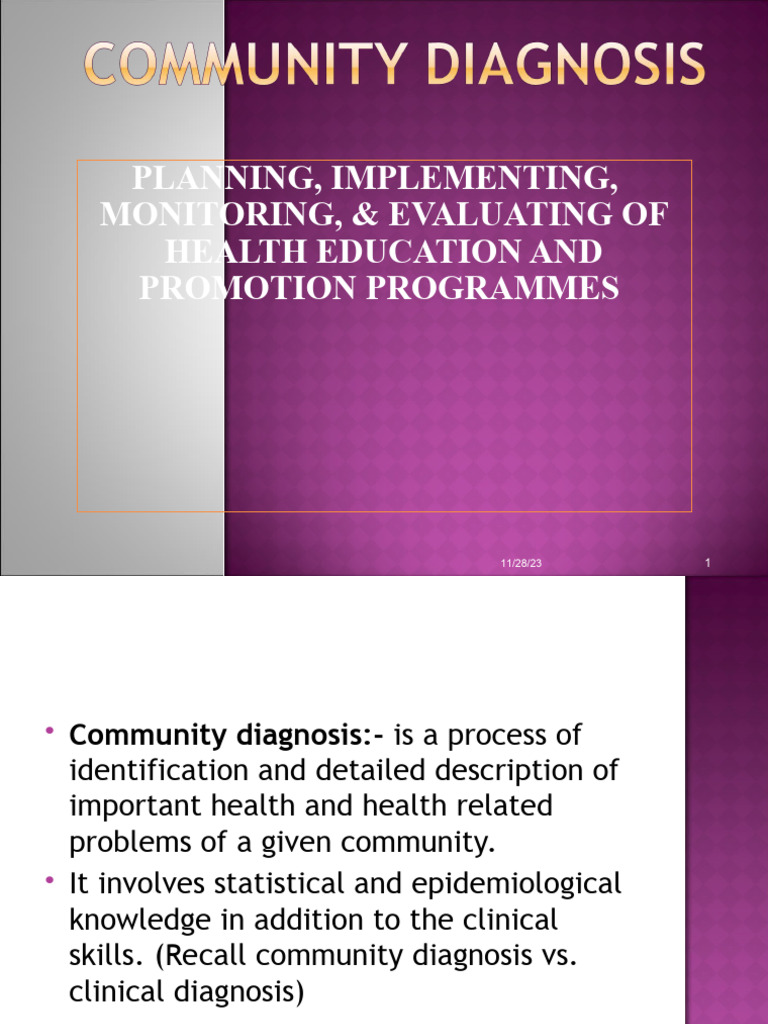 5 Community Diagnosis | PDF | Psychological Concepts