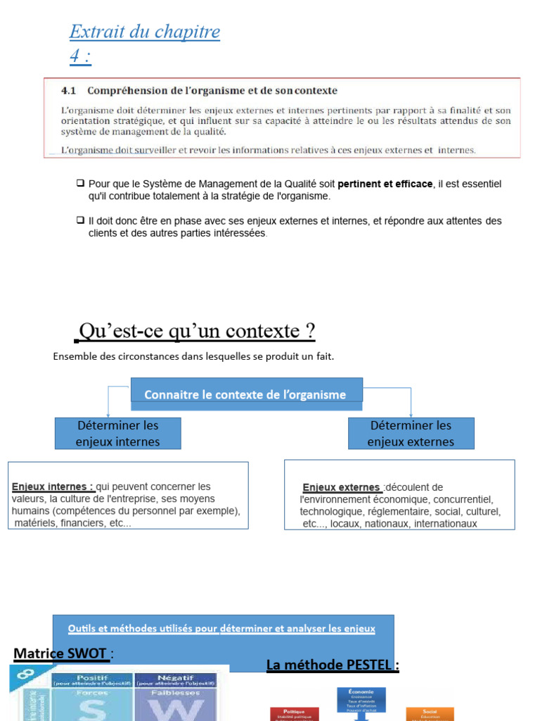 Cha 4 ISO 9001 V 2015 | PDF | Analyse SWOT | Business