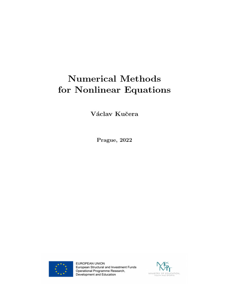 Numerical Methods For Nonlinear Equations | PDF | Applied Mathematics | Numerical Analysis