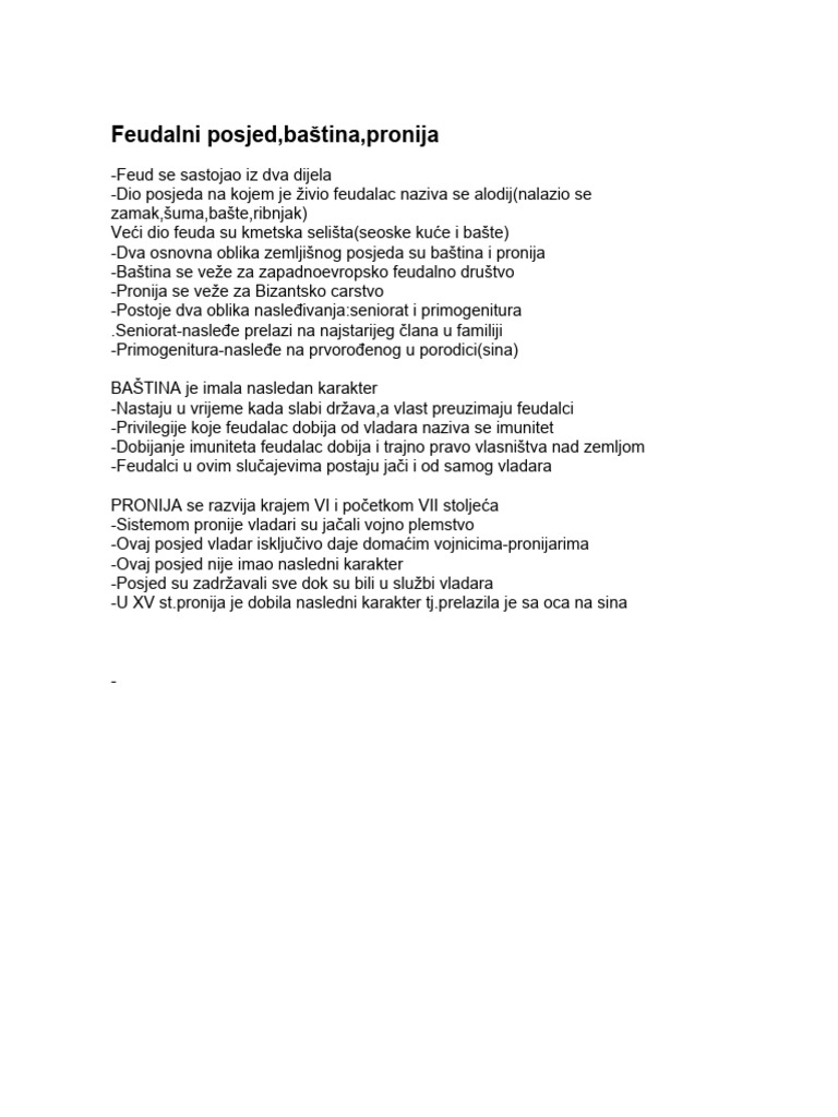 Baština I Pronija | PDF