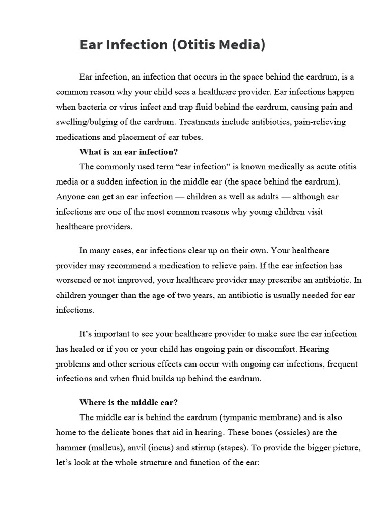 Ear Infection (Otitis Media) | PDF | Ear | Causes Of Death