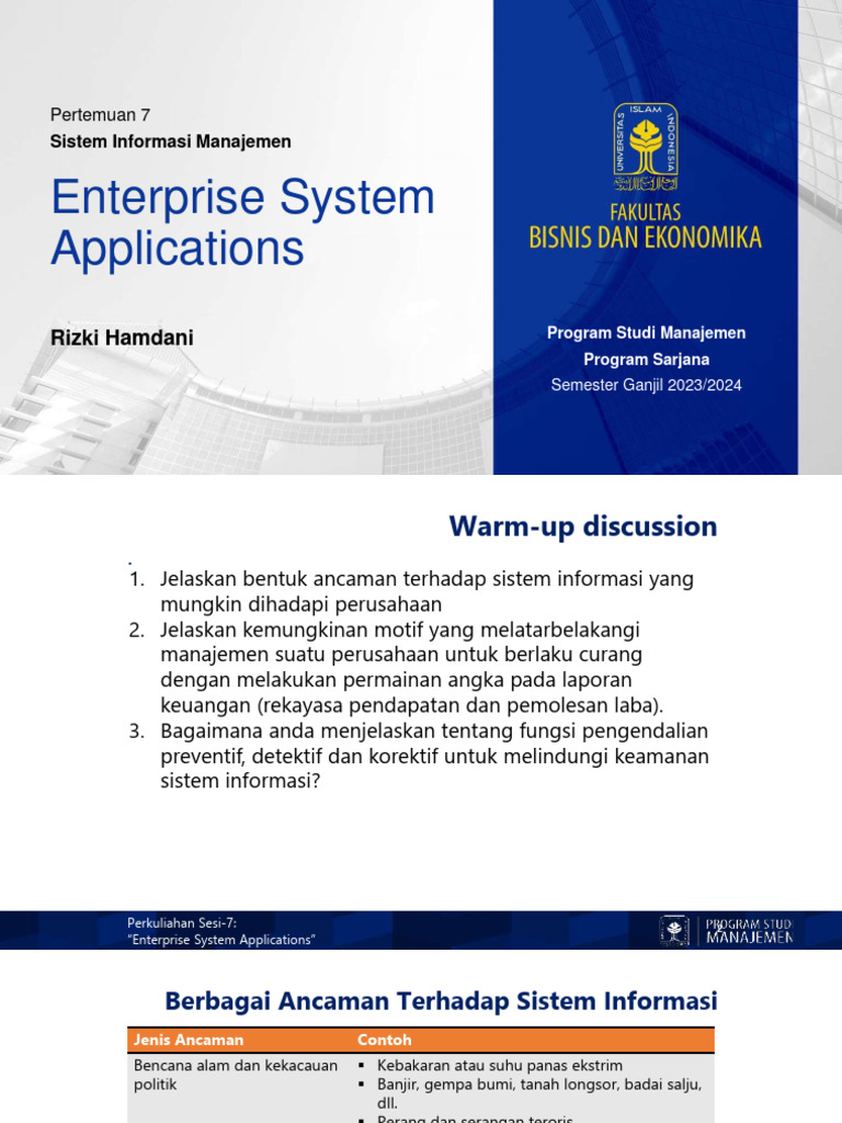 7 SIM - Enterprise System Applications | PDF | Komputer