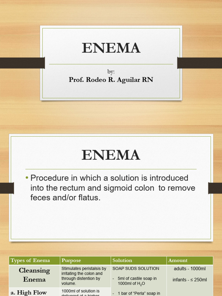 ENEMA+ +Sir+Deo's+Lec+Presentation | PDF | Large Intestine | Clinical ...