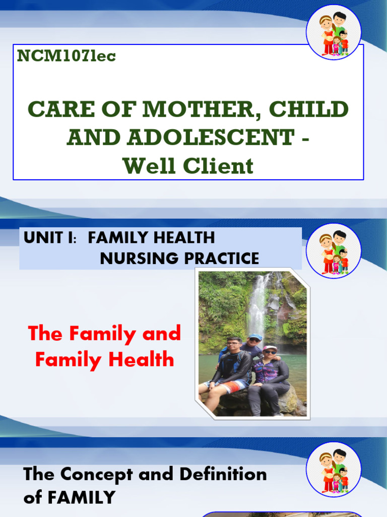 Care of Mother, Child and Adolescent - Well Client: NCM107lec | PDF ...