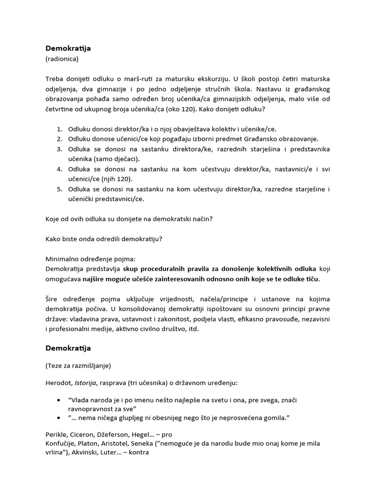Demokratija GO3 | PDF