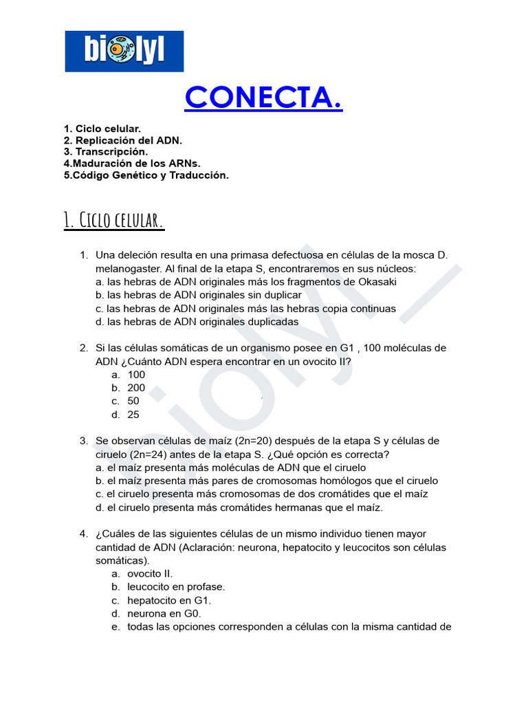 CONECTA - Choice Sin Respuestas. | PDF | Messenger Rna | Traducción (biología)