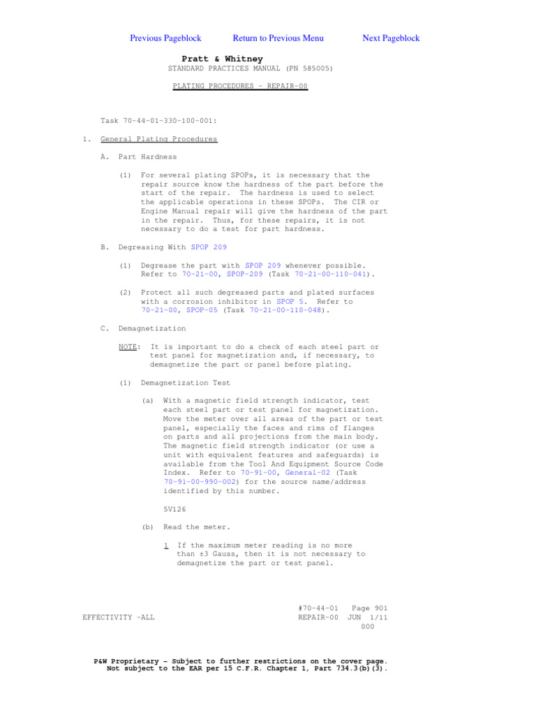 Pratt & Whitney Standard Practices Manual (PN 585005) | PDF | Heat ...