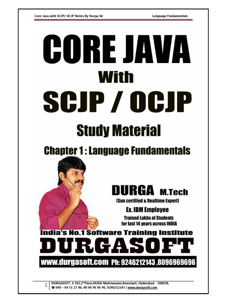 Core Java With SCJP Ocjp Notes by Durga Sir Language Fundamentals | PDF ... Core Java With SCJP Ocjp Notes by Durga Sir Language Fundamentals | PDF ...