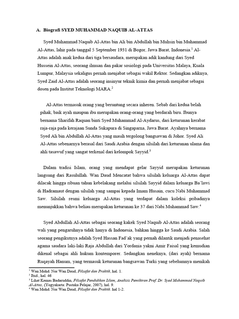 Biografi Syed Naquib Al Attas | PDF