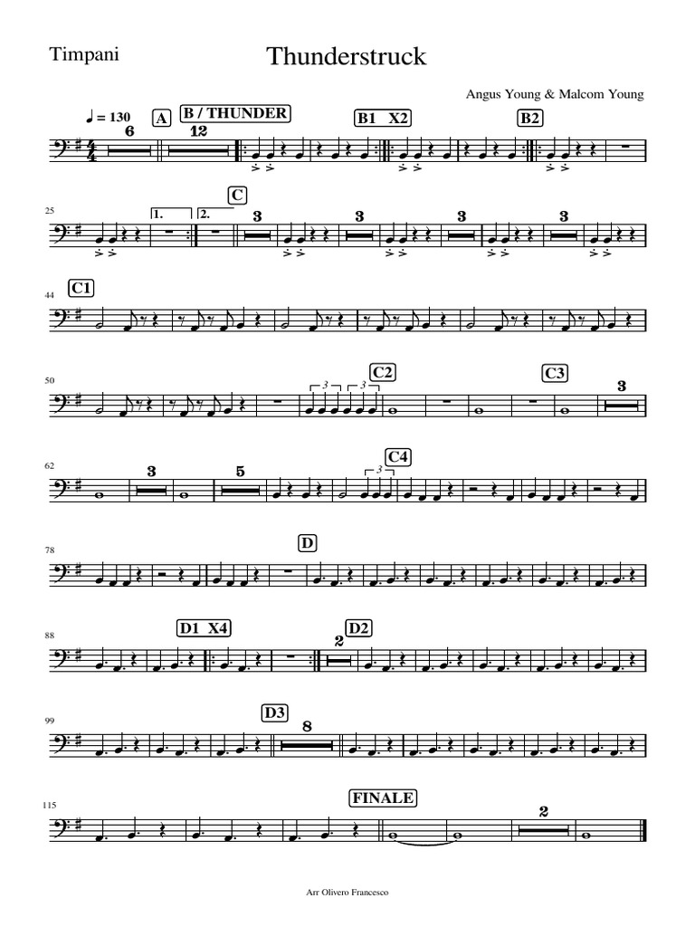 Thunderstruck Timpani | PDF