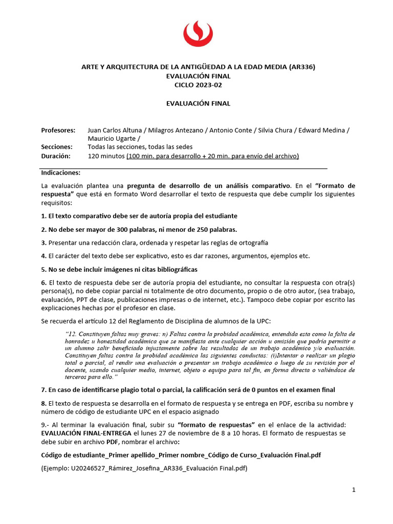2023-02 - AR336 EF - Formato de PREGUNTA - VF | PDF