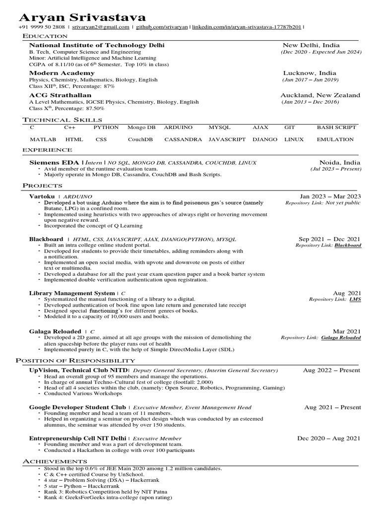 Aryan Srivastava | PDF | Software Engineering | Software