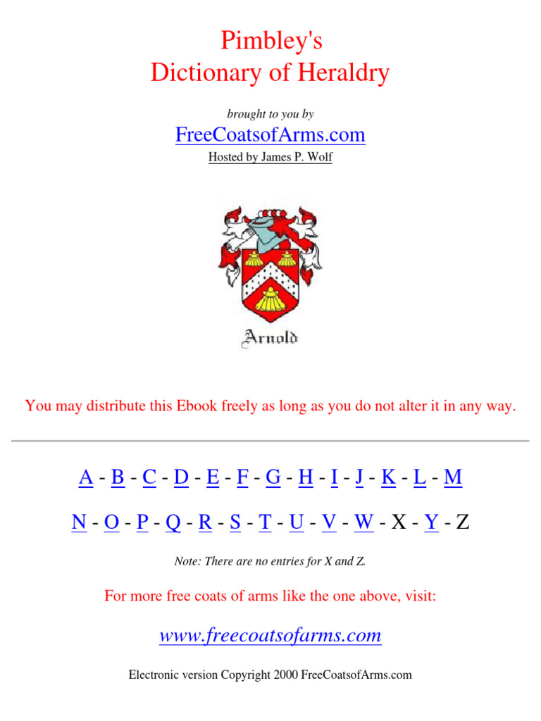 Pimbley's Dictionary of Heraldry | PDF | Heraldry | Baron