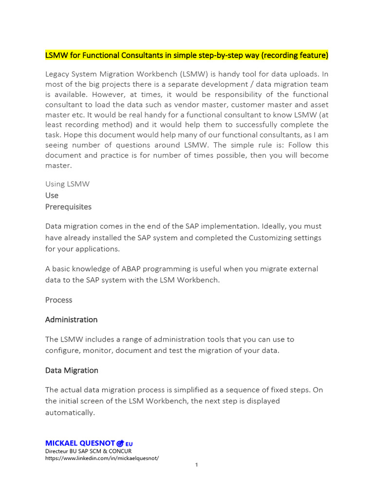 LSMW For Functional Consultants in Simple Step-By-Step Way | PDF | Computer Engineering | Computing