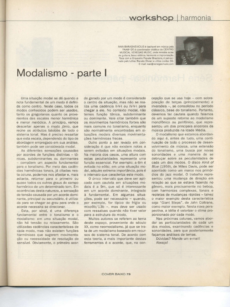 Ivan Barasnevicius Workshop Harmonia Coverbaixo Modalismo | PDF
