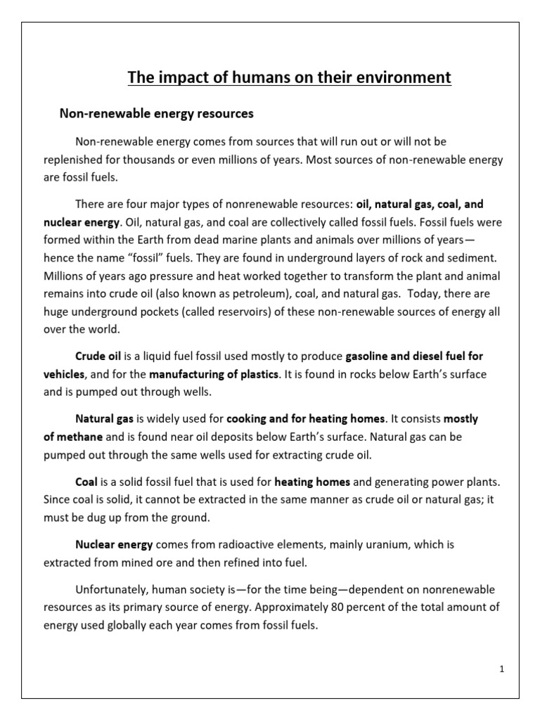 The Impact of Humans On Their Environment | PDF | Biofuel | N Ox