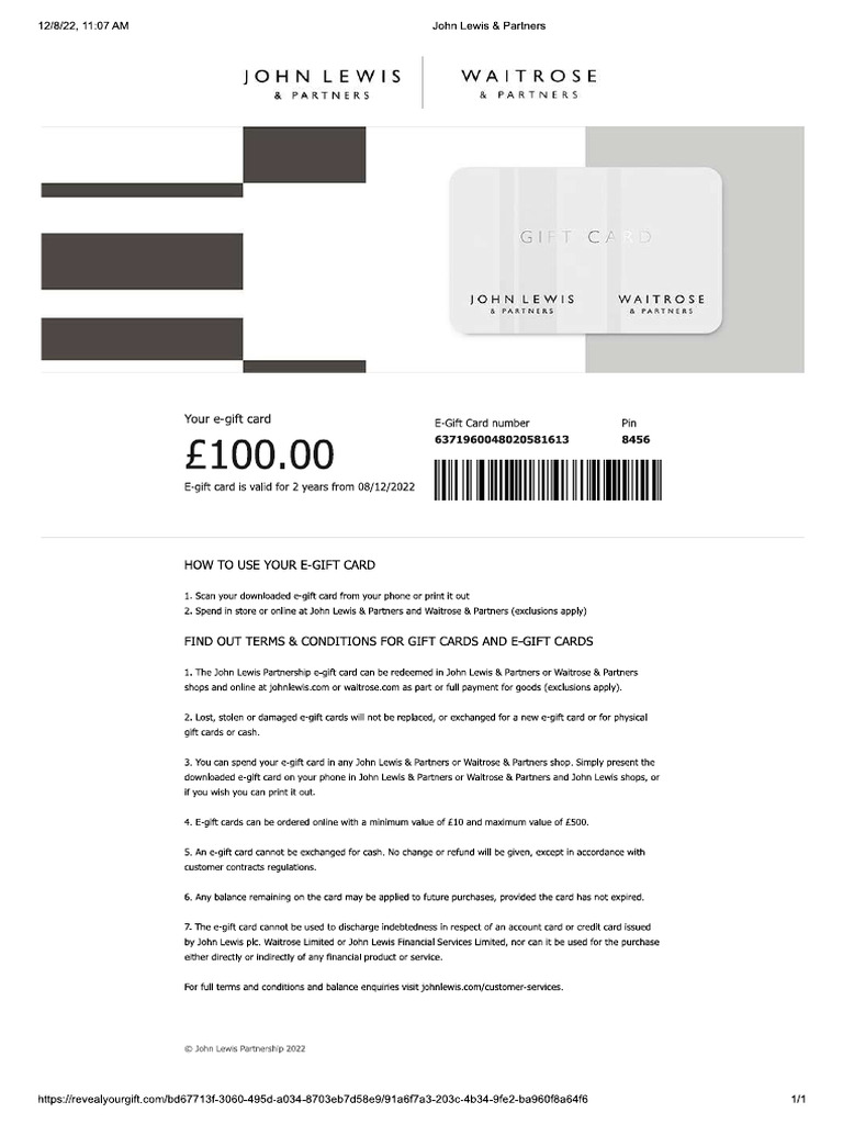 JL Waitrose Voucher | PDF